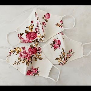 Hand Crafted | Other | Reusable Washable White Spring Floral Face Mask ...